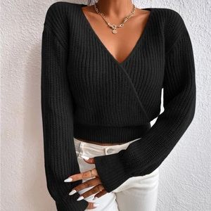 Sweaters | Luxe Surplice Neck Knit Sweater | Poshmark